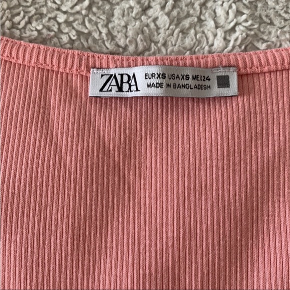 Zara | Tops | Zara Pink Sweetheart Crop Top | Poshmark